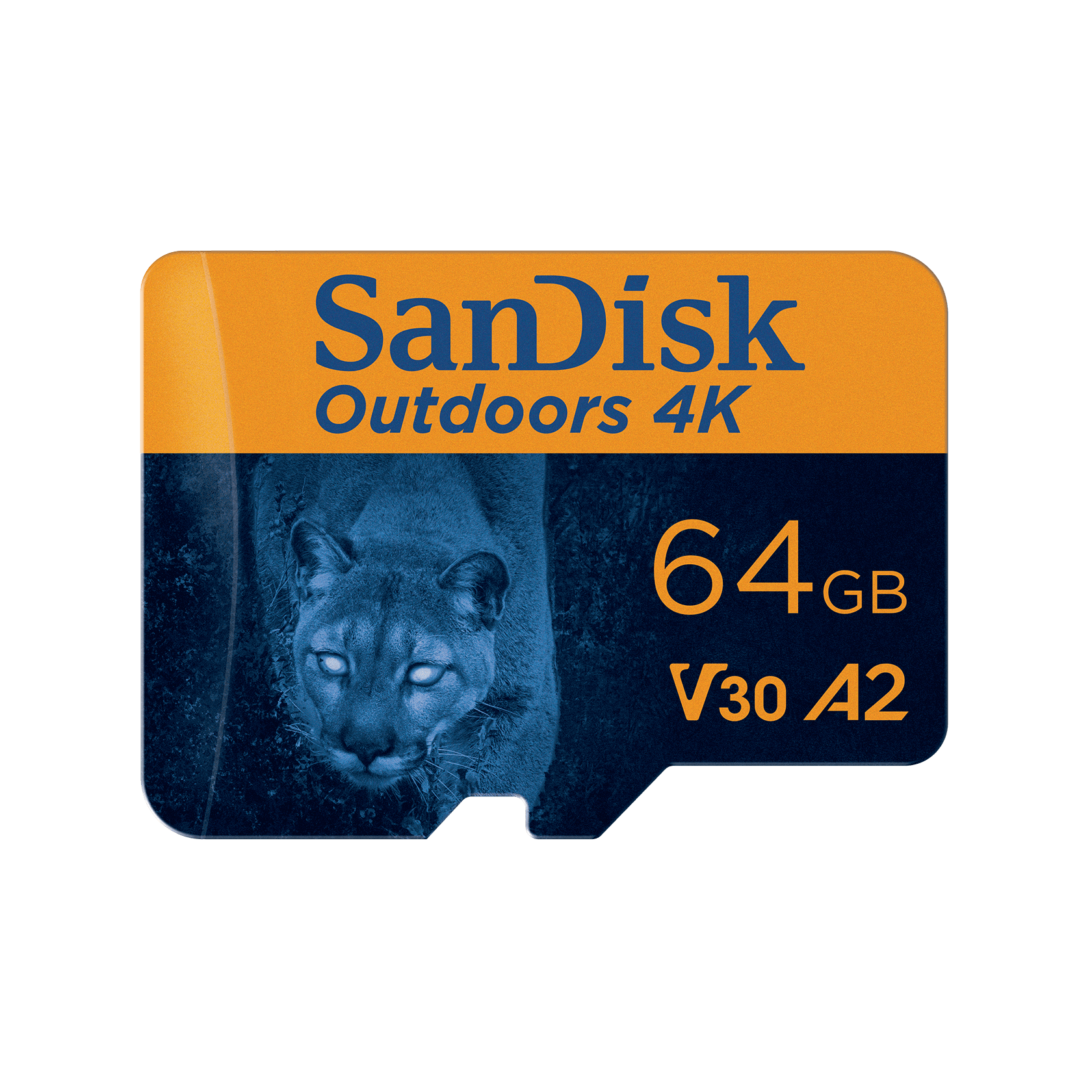 64GB Orange SanDisk Outdoors 4K microSDXC UHS-I Card with SD Adapter ...